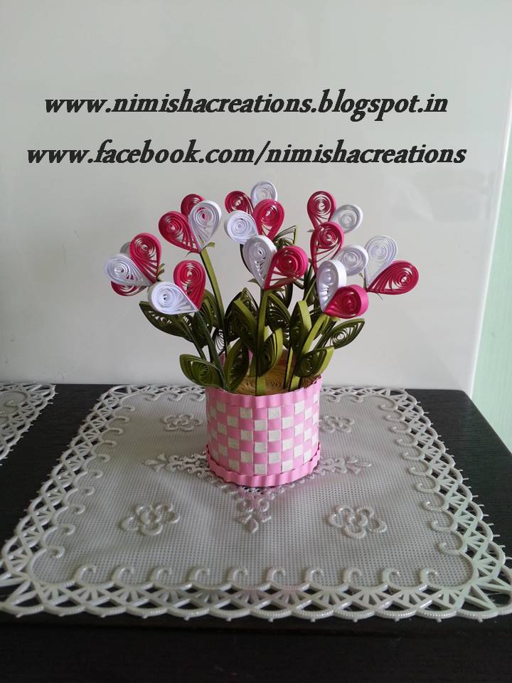 Nimisha's Creations: New miniature quilled flower basket