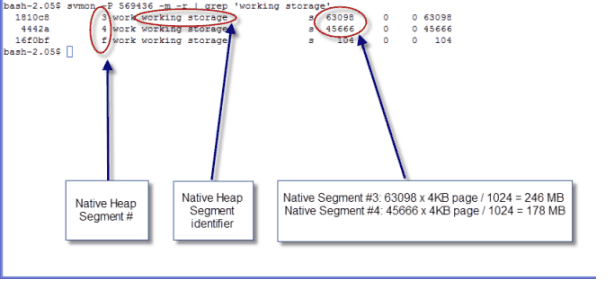 Java Heap Memory Segments Command