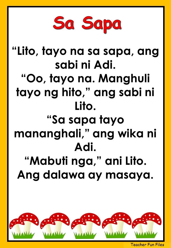 Teacher Fun Files: Tagalog Reading Passages 2