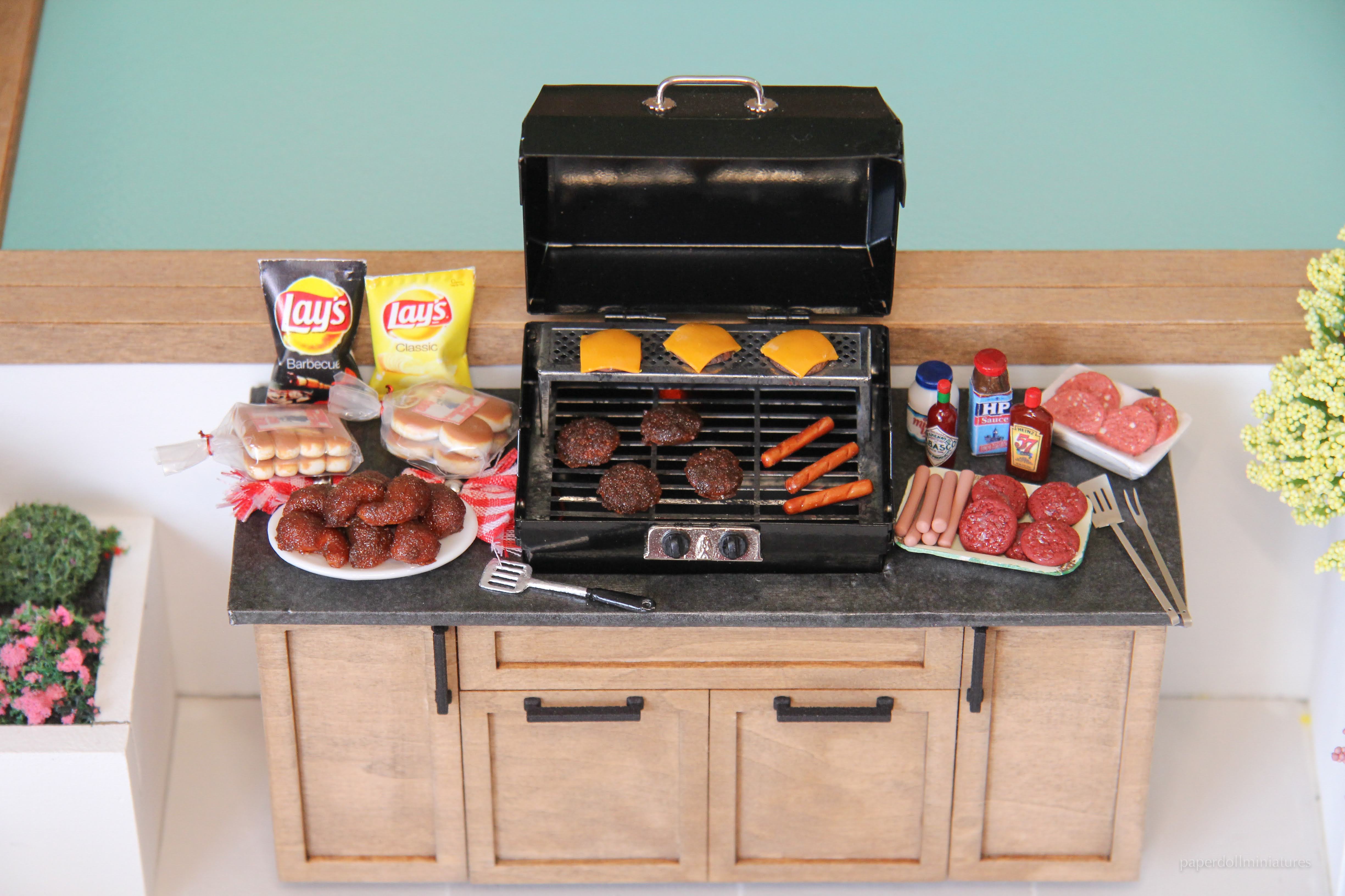 Summer BBQ on the Patio — Paper Doll Miniatures