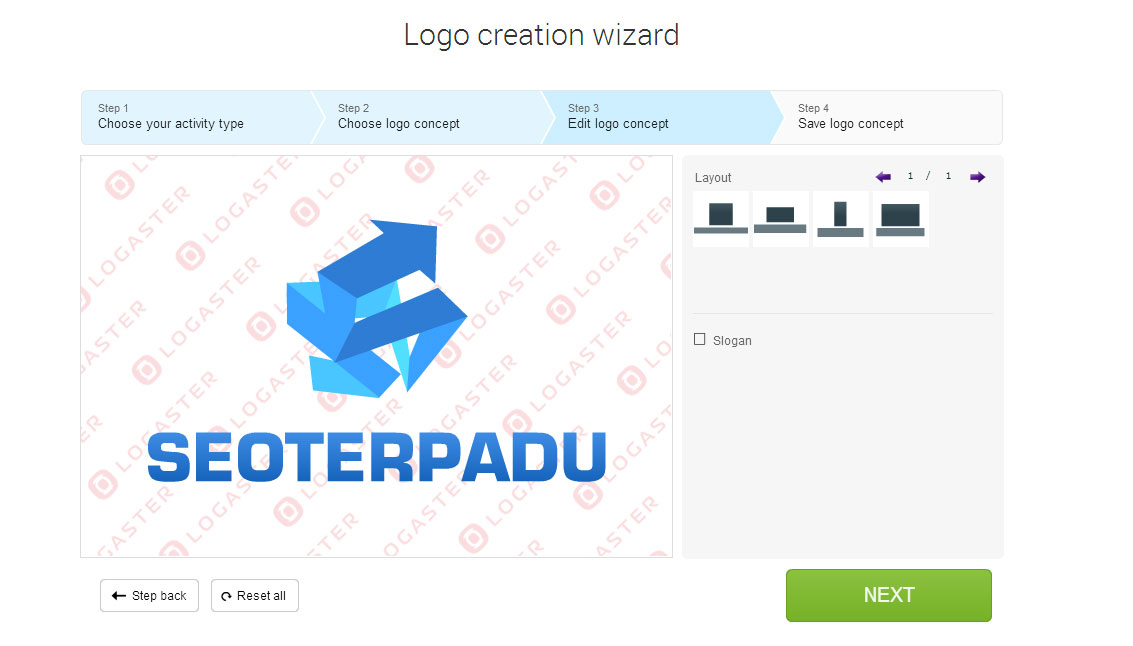 Cara membuat desain logo di situs Logaster - SafeLink