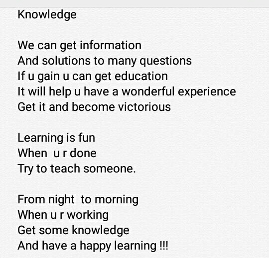 2 Poems on Knowledge