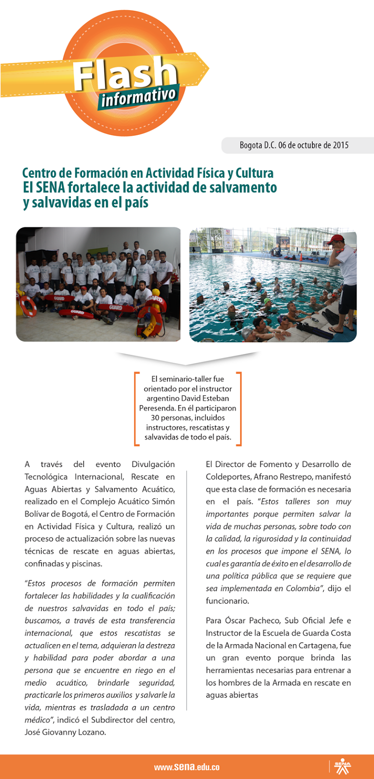 Centro de Formación en Actividad Física y Cultura: Flash Informativo