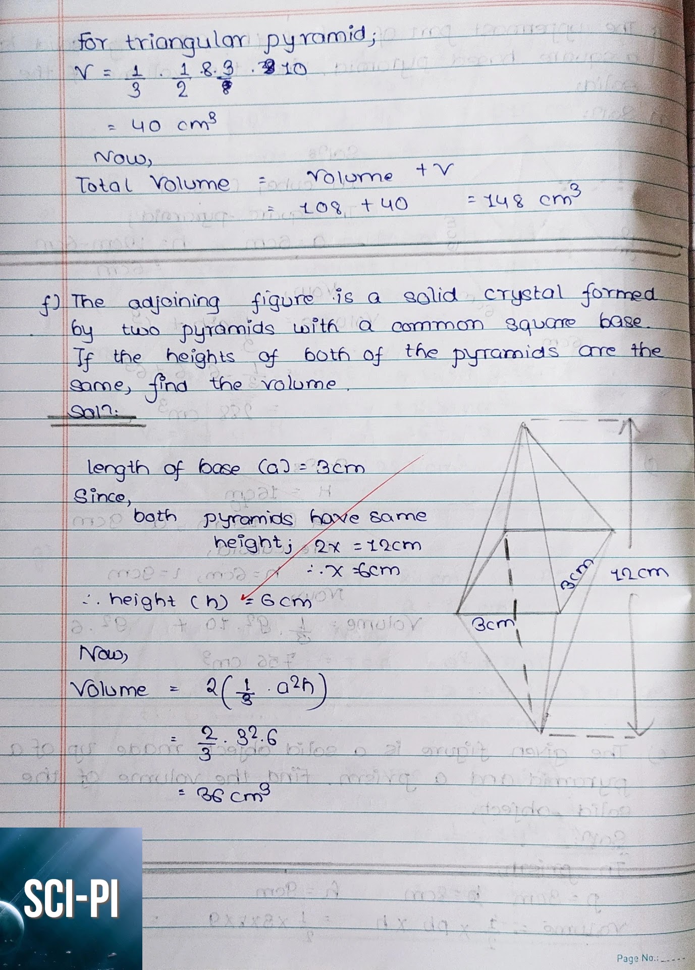 Exercise 7.2 Surface Area and Volume of Pyramids Class 10 Solutions ...