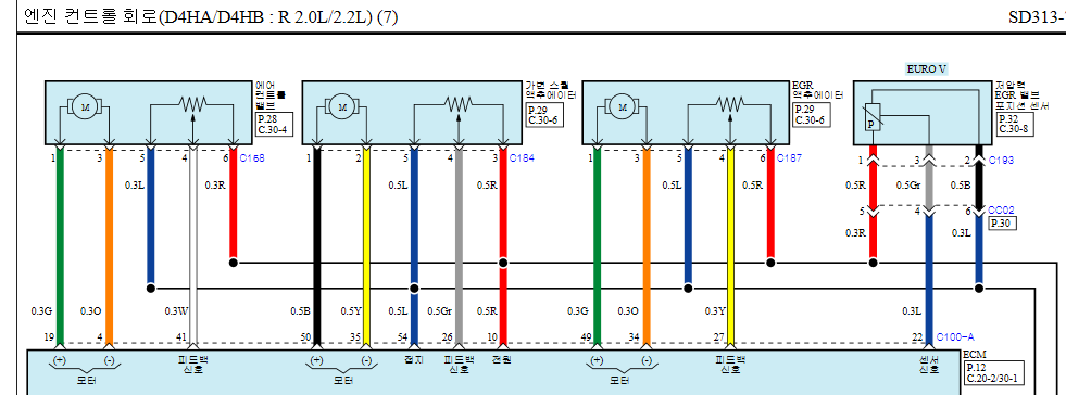 김명환의자동차이야기: P0643 분석 해 보기 - 관련회로 접촉불량 , 저항 , 프로그램수정