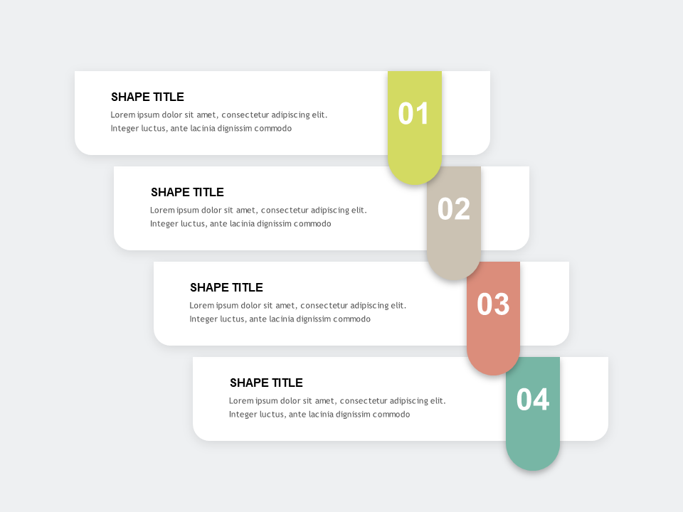 Top Down Number List PowerPoint Templates - PowerPoint Free