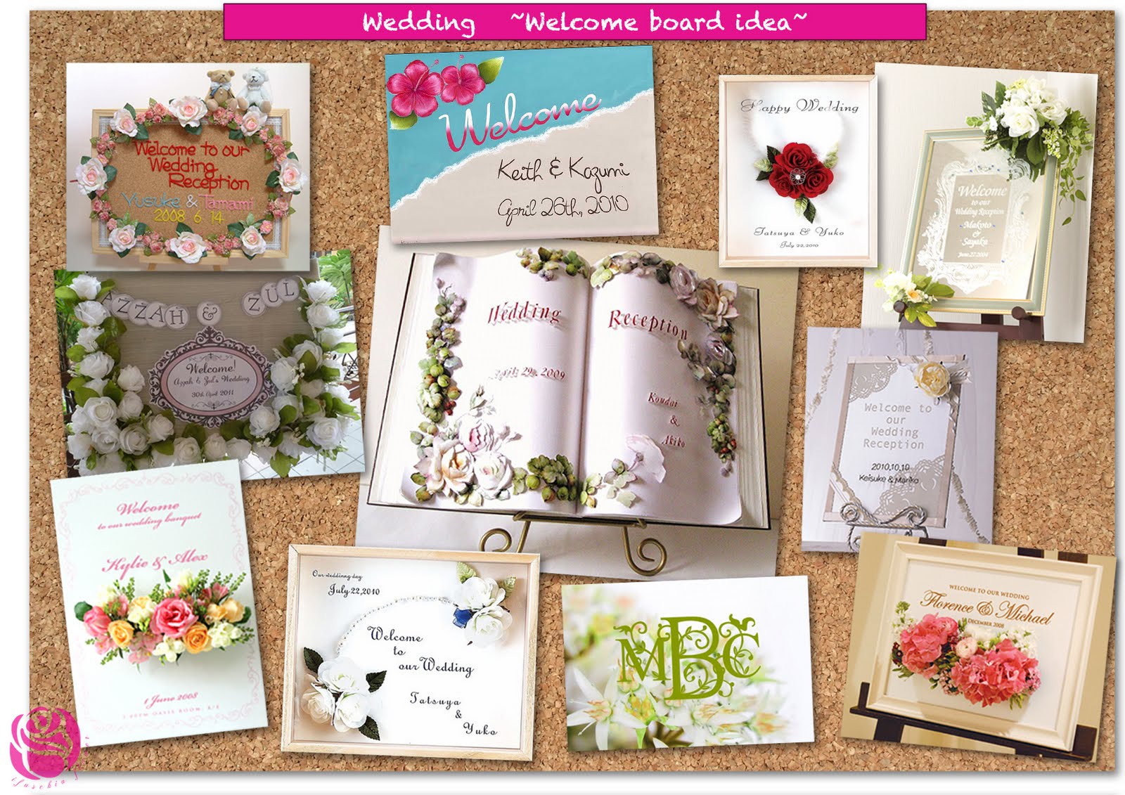 ifuschia flower: inspiration::WELCOME BOARD