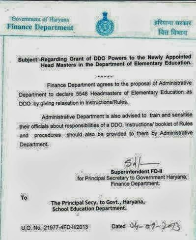 EDUMATERS: LETTER OF GRANT OF DDO POWER TO MIDDLE HEADS