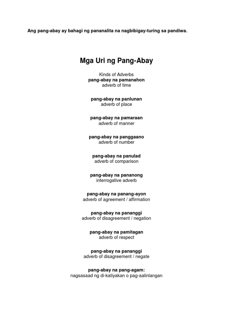 pang abay na pamanahon - philippin news collections