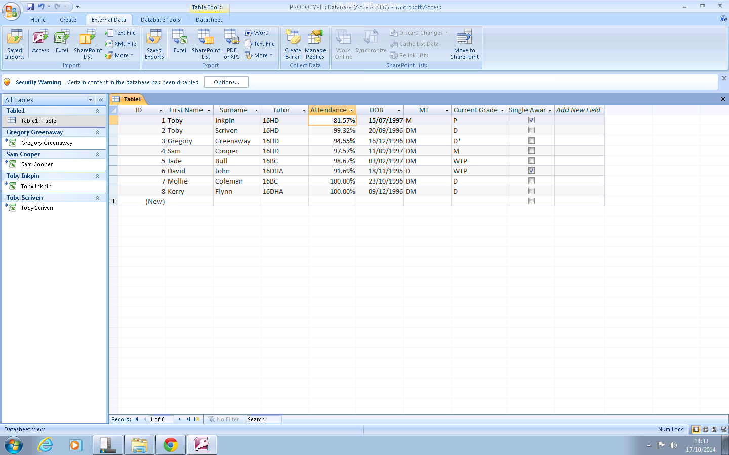 Unit 3 Coursework : P7 & M3 - Use IT tools to produce IT management ...