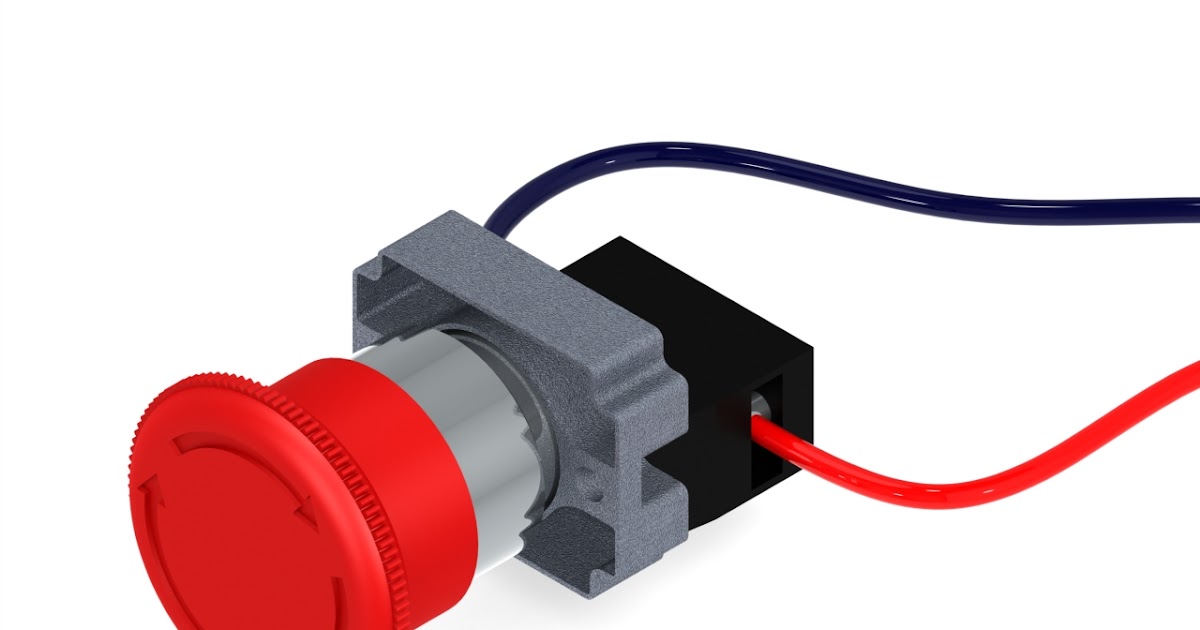 Emergency Stop (E-Stop) Safety Switch || Download free 3D cad models #5046