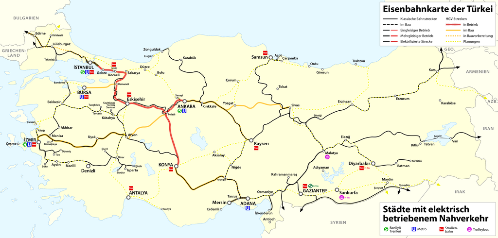BALKAN Railways News: TURSKA: Red vožnje Turskih Železnica TCDD (2019)