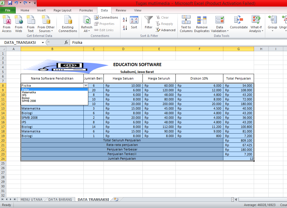 BELAJAR SISTEM INFORMASI: Perhitungan menggunakan rumus dan aplikasi ...