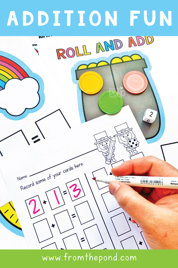 Roll and Add Math Center | From the Pond