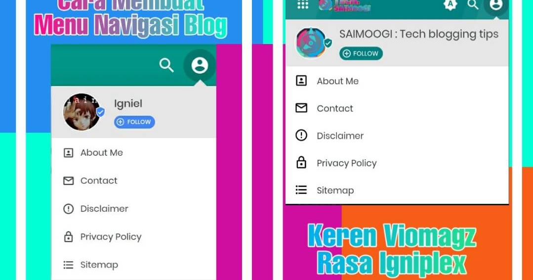 Cara Membuat Menu Navigasi Blog Keren Viomagz Rasa Igniplex - SAIMOOGI ...
