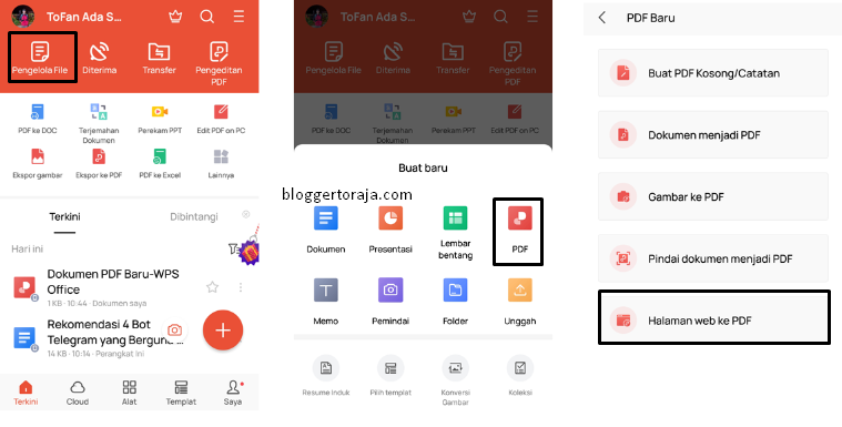 Cara Membuat PDF di HP Android Menggunakan WPS Office - Blogger Toraja