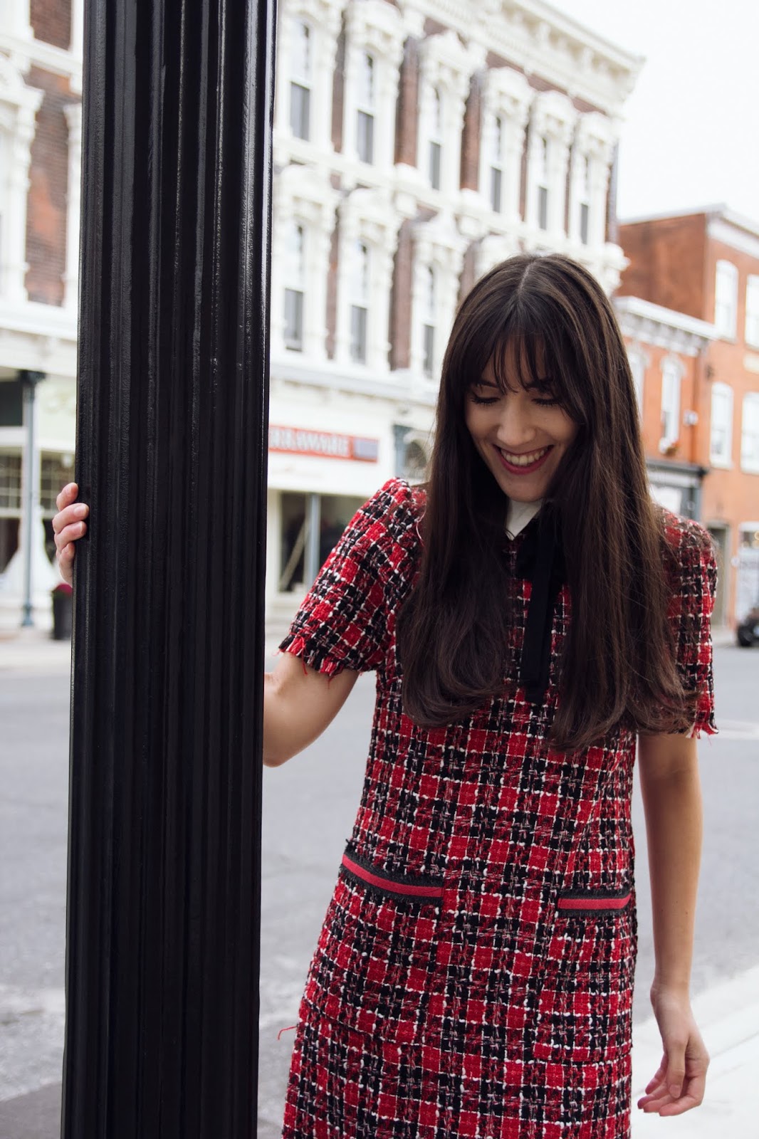 Red Tweed Dress | Carolina Pinglo