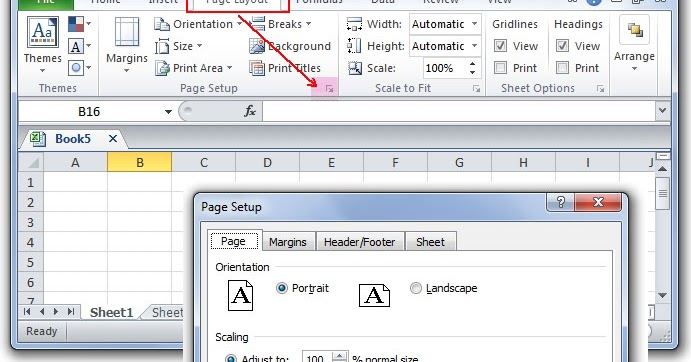 Excel Page setup - Learning Microsoft Office package with Tutorial for ...