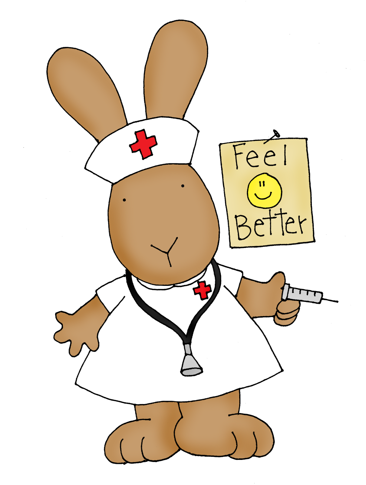 Free Dearie Dolls Digi Stamps: Feel Better Bunny