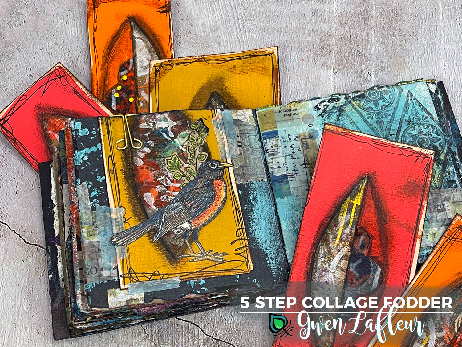 StencilGirl Talk: 5 Step Collage Fodder... With Stencils!