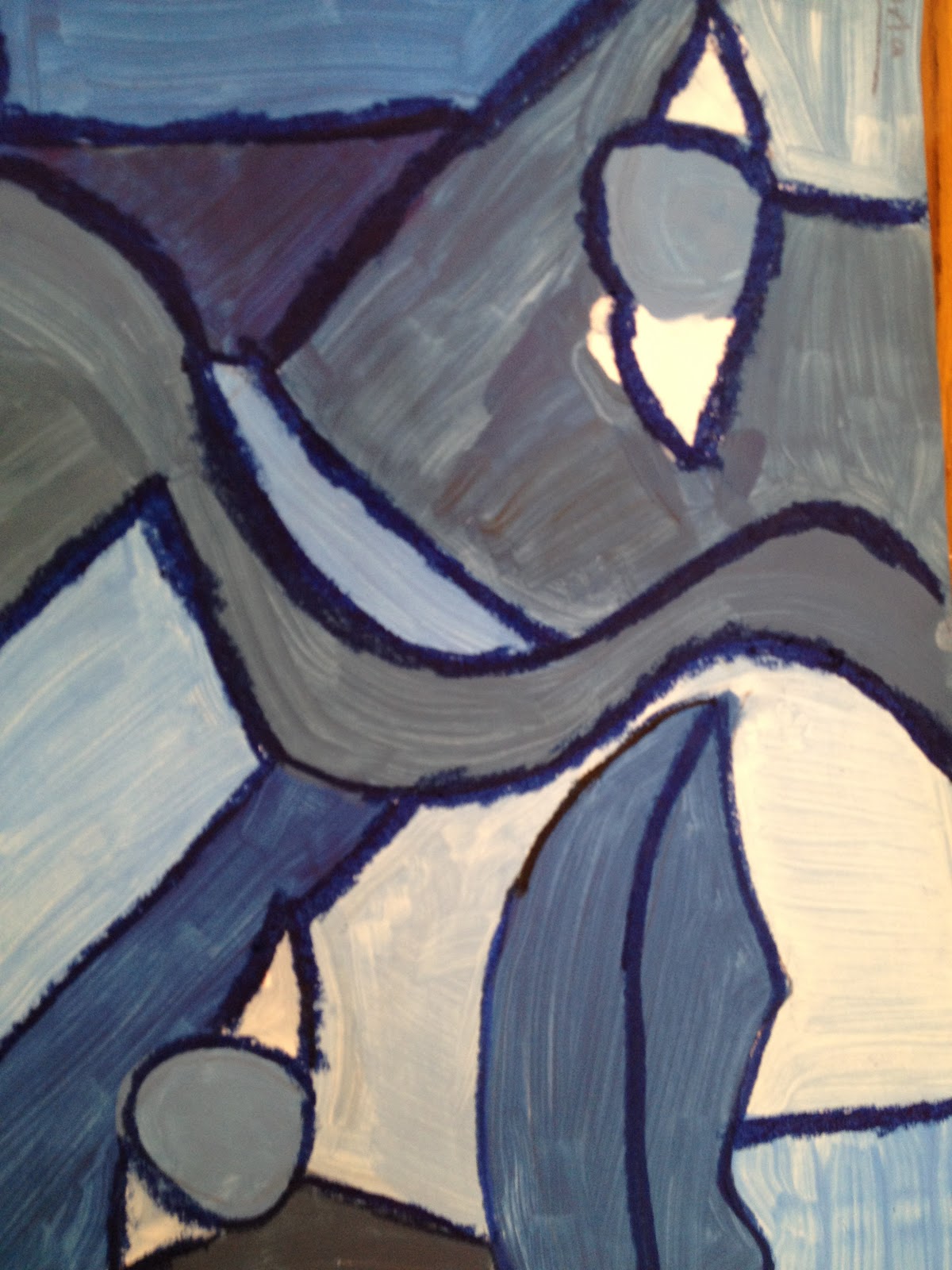 Paint Splats Children's Art: Picasso Blue Cubism