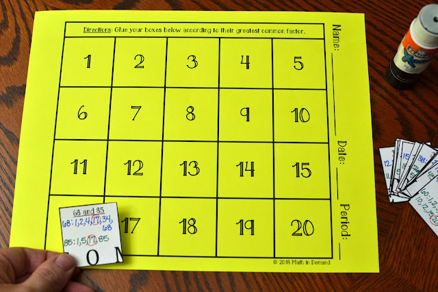 Math in Demand: Greatest Common Factor (GCF) Hidden Message Activity