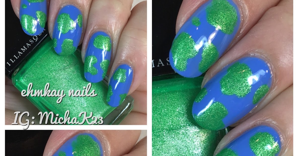 ehmkay nails: Earth Day Nails! Earth Nail Art with Illamasqua Cameo and ...