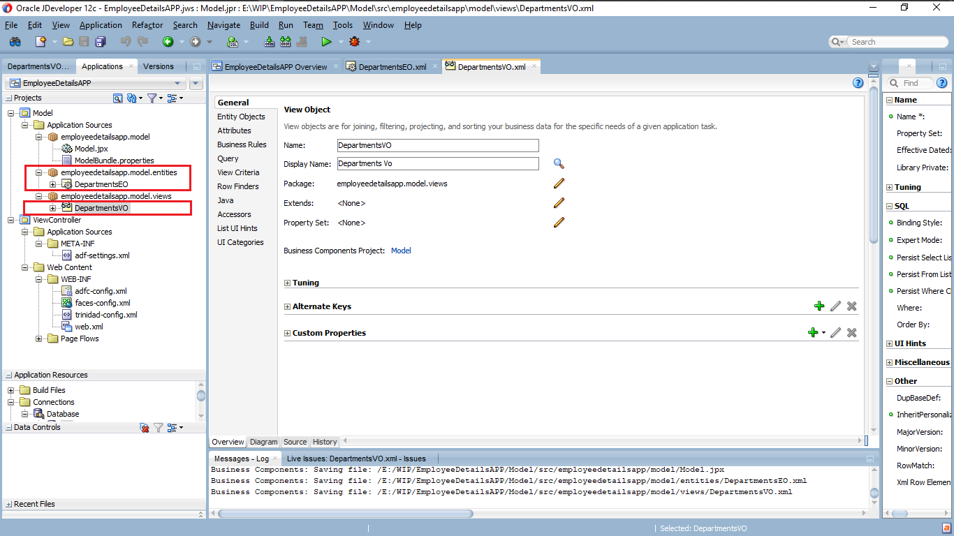 Creating first oracle ADF Application