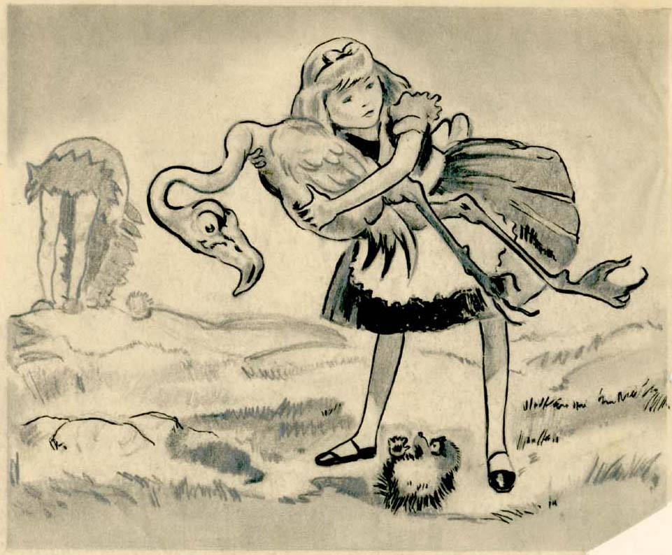 Vintage Disney Alice in Wonderland: David Hall Story Drawing - Alice ...