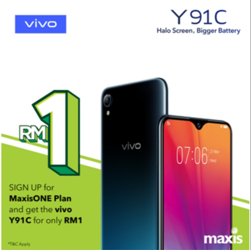 GRAB YOUR VIVO Y91C AT MAXIS FOR RM1