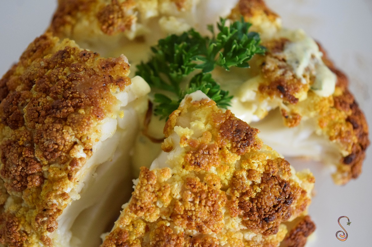 Coliflor entera al horno - Sabrina´s Sea of Colors