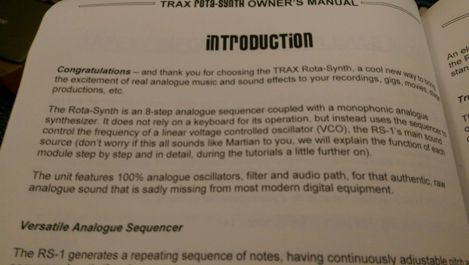 MATRIXSYNTH: Trax Rota Synth RS-1 Analogue Sequencer/Synthesizer