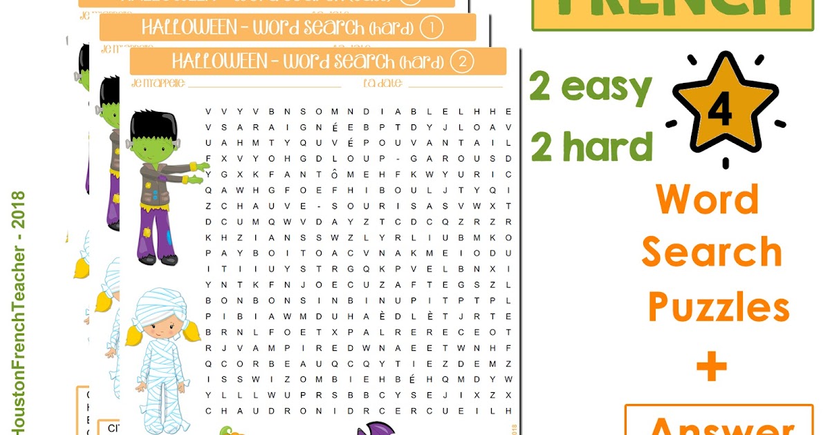 French Halloween Word Search Printable - Word Search Maker