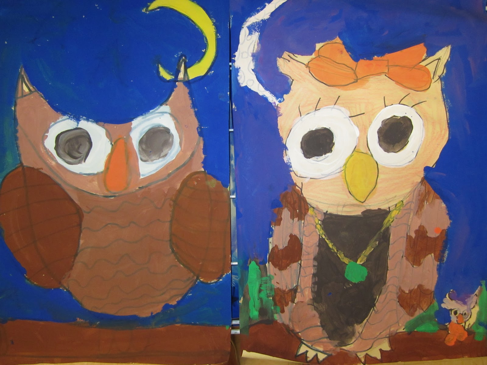 Think Create Art: Painted Owl's- 1st Grade