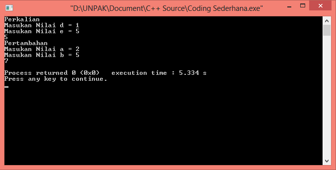 Contoh Program C++ Mencari Nilai Menggunakan Fungsi Tanpa Nilai Balik