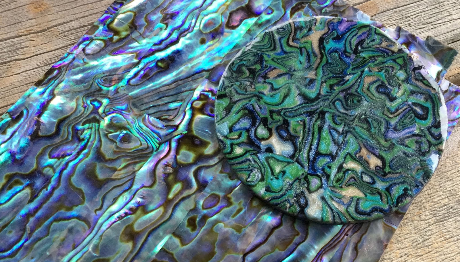 Faux Abalone from Polymer Clay