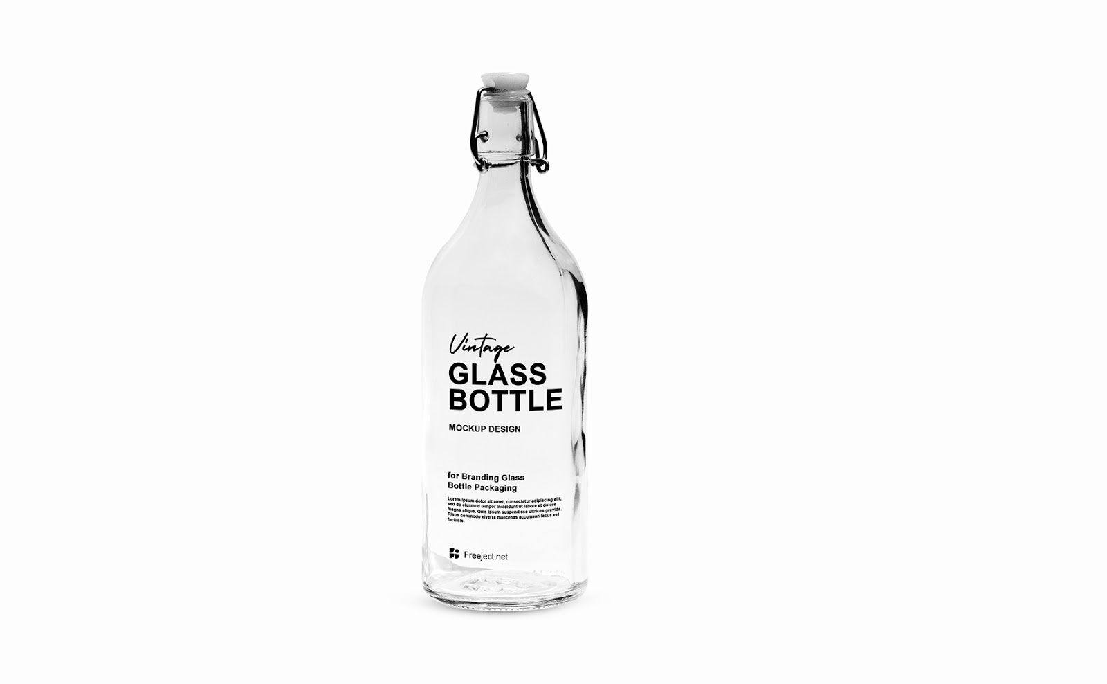 Free Glass Bottle Packaging Mockup Design