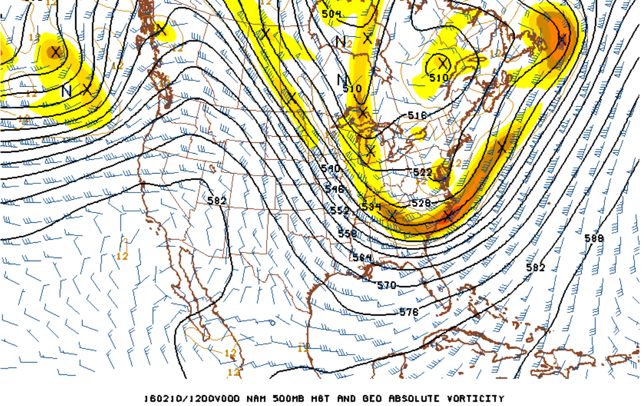 Aviation Weather Testbed Blog: Wed 2/10/16 upper level trough moving ...