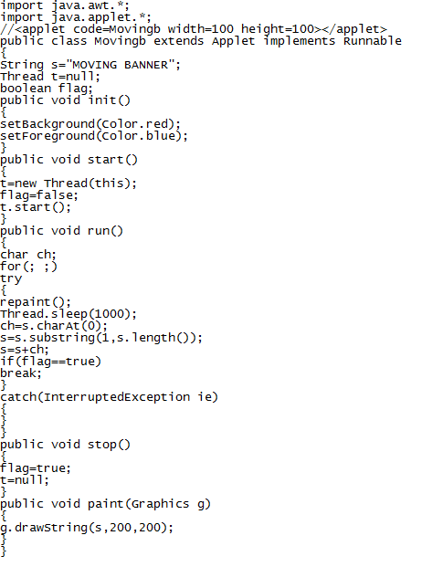 Technology comes with Idea: moving banner using Applet class and ...