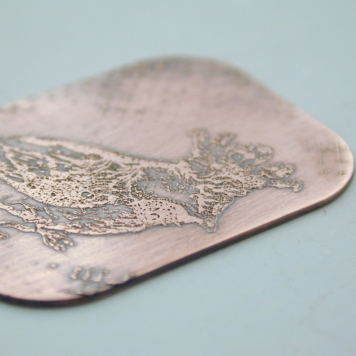 Judith B Designs: Etched metal with a little hoot