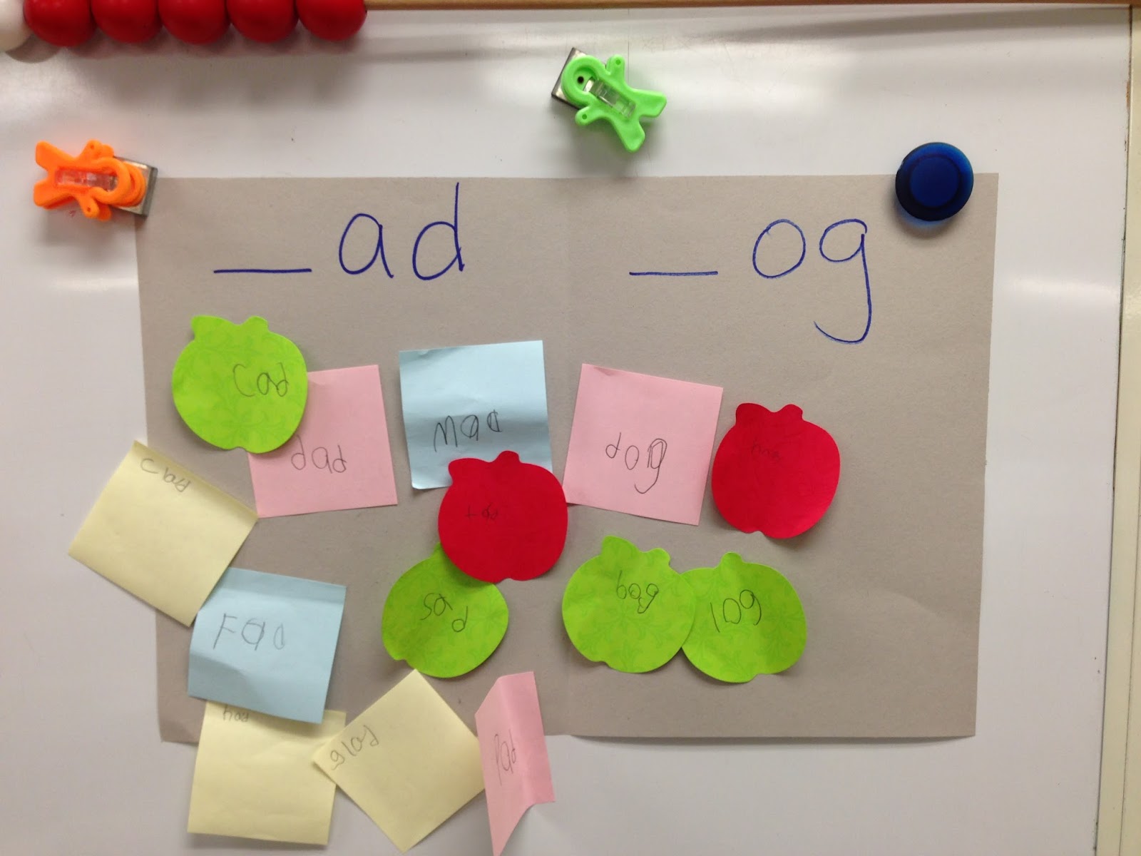 Kindergarten and Mooneyisms: Word Building Relay Race