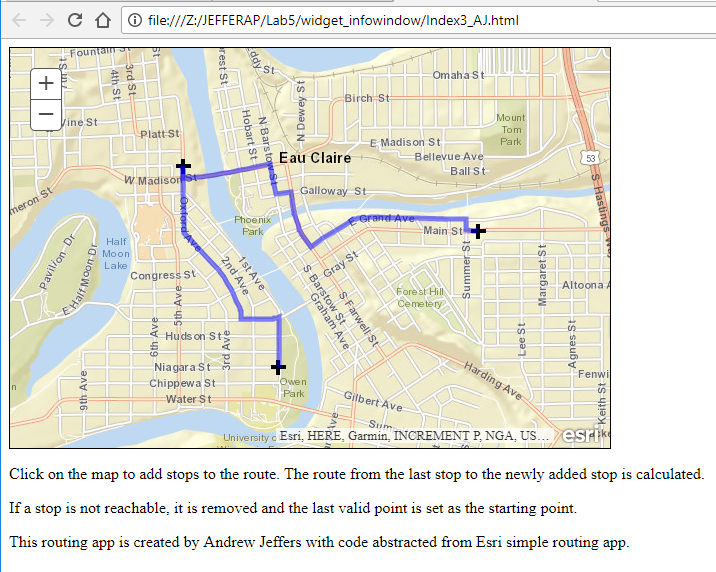 Geography 455: Web GIS: Web GIS Lab 5: ArcGIS API for JavaScript 1