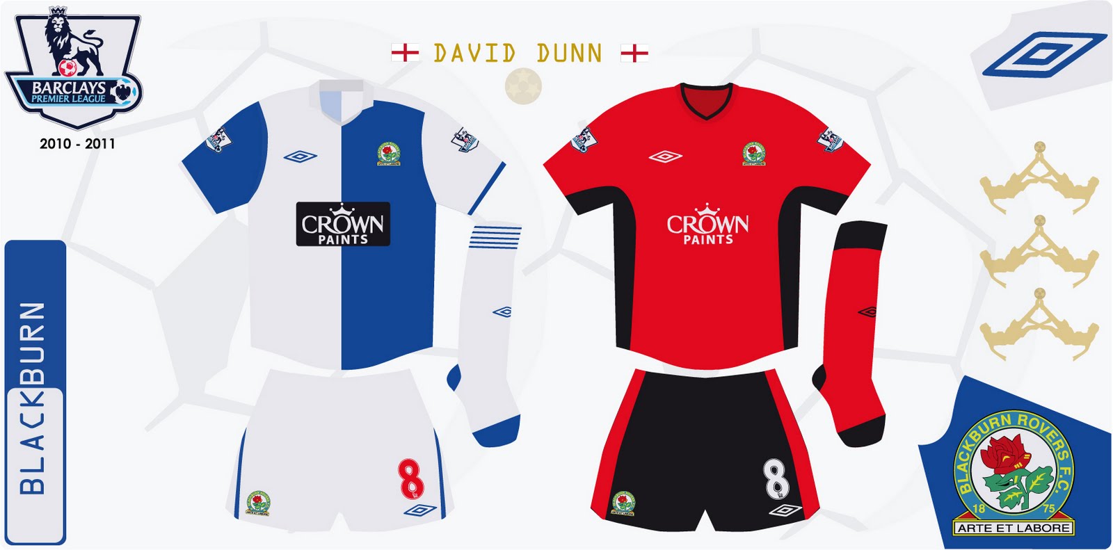 Design Futbol Kits: Blackburn Rovers 2010 - 2011 (Premier League)