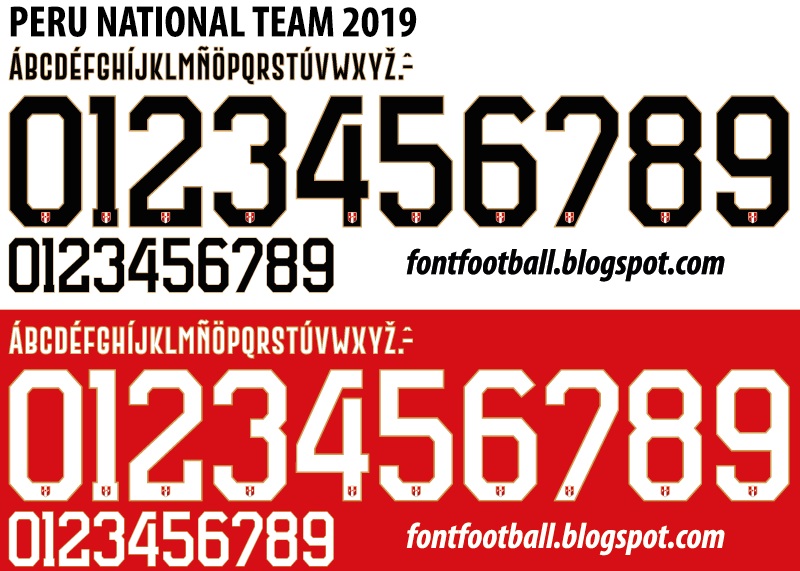 FONT FOOTBALL: Font Vector Peru National Team 2019 kit