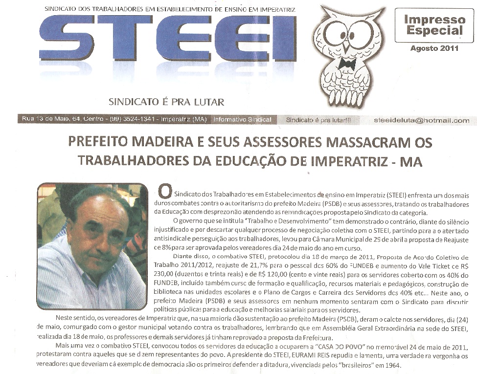 Blog Imperatriz-Maranhão: Impresso divulgado pelo STEEI expressa ...
