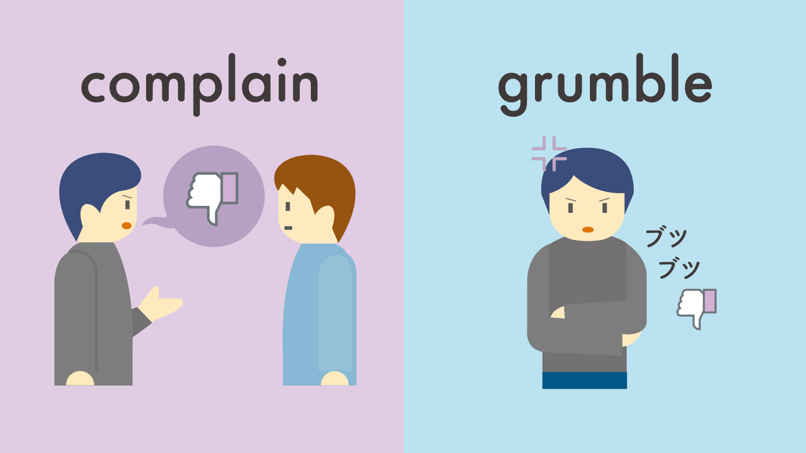 complain と grumble の違いとは？