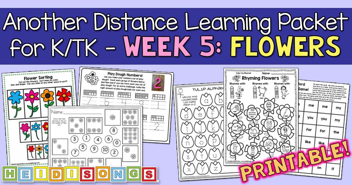 Another K/TK Distance Learning Packet - WEEK 5! FLOWERS