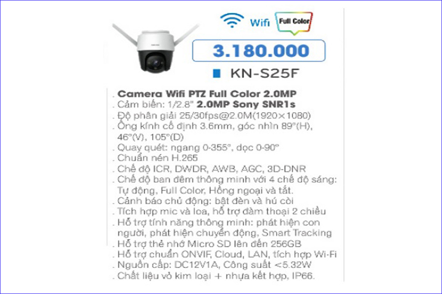 Review camera KBONE KN-S25F Fullcolor xoay 360 độ lắp đặt trong nhà và ...