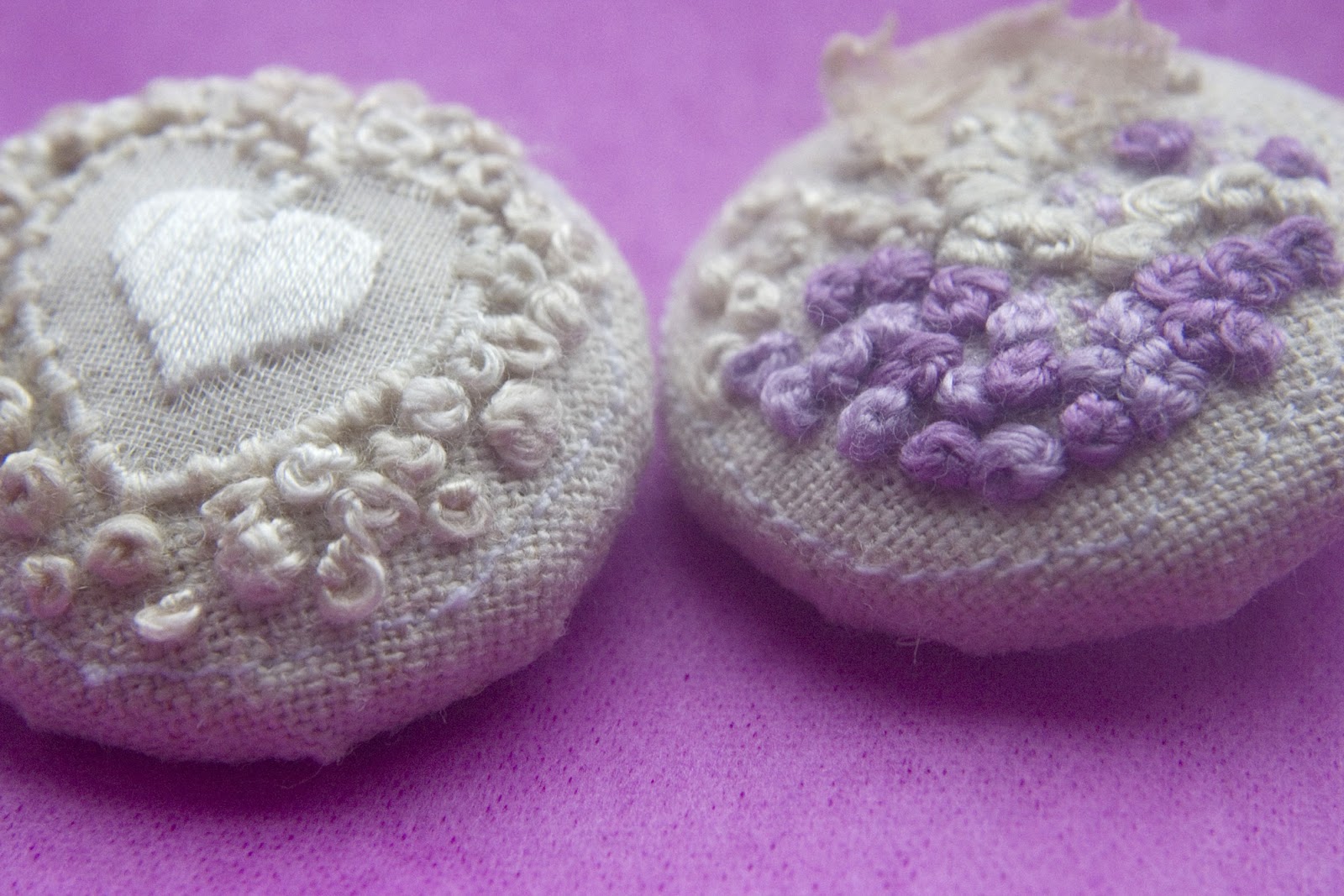 Mary Moorkens textile artist: Embroidered Buttons