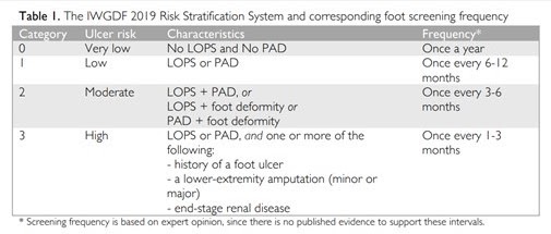 Vascular Mind : THE IWGDF 2019 RISK STRATIFICATION SYSTEM